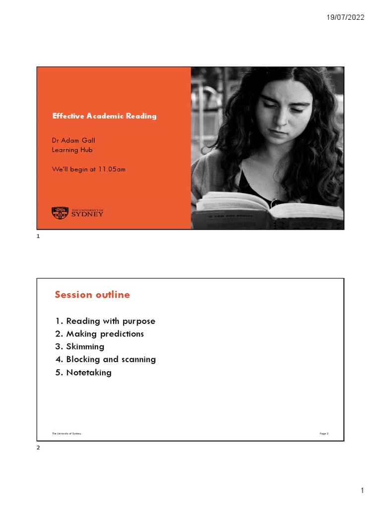 Effective Academic Reading S2 2022 | PDF | Books | University