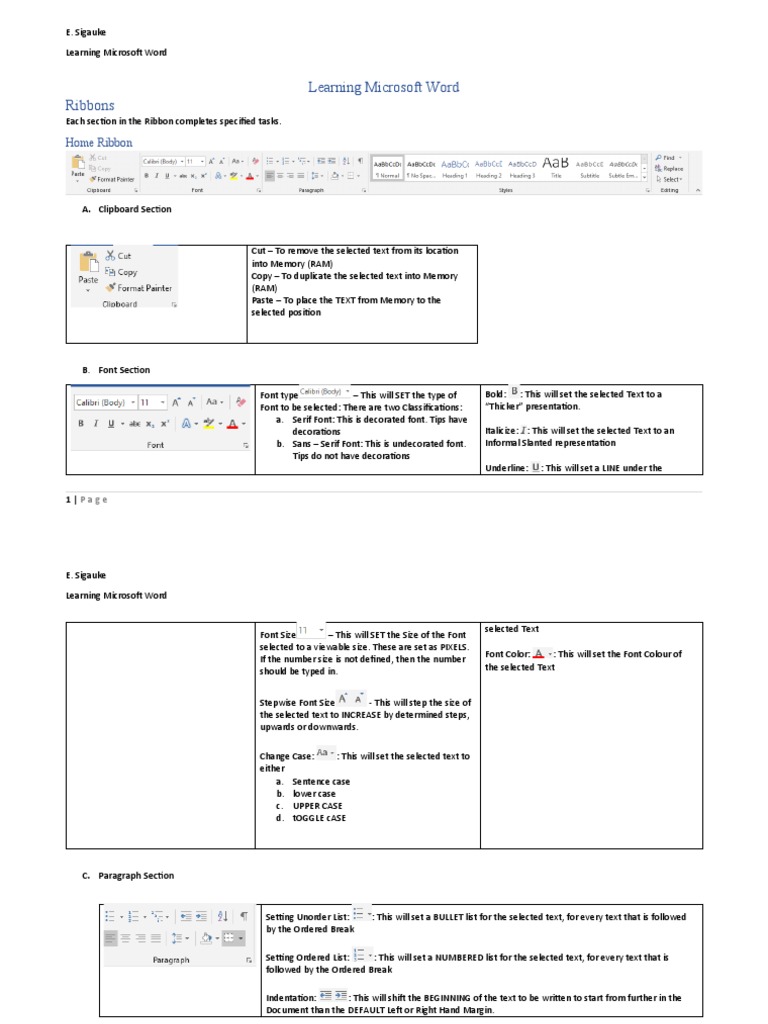Form 1 - Word Worksheet - Exercises | PDF | Microsoft Word | Typefaces