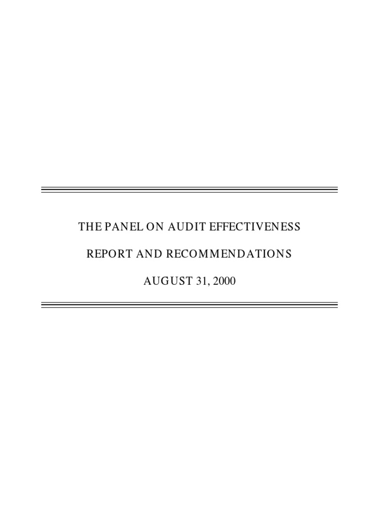 Pob-Panel On Audit Effectiveness | PDF | Financial Audit | Audit