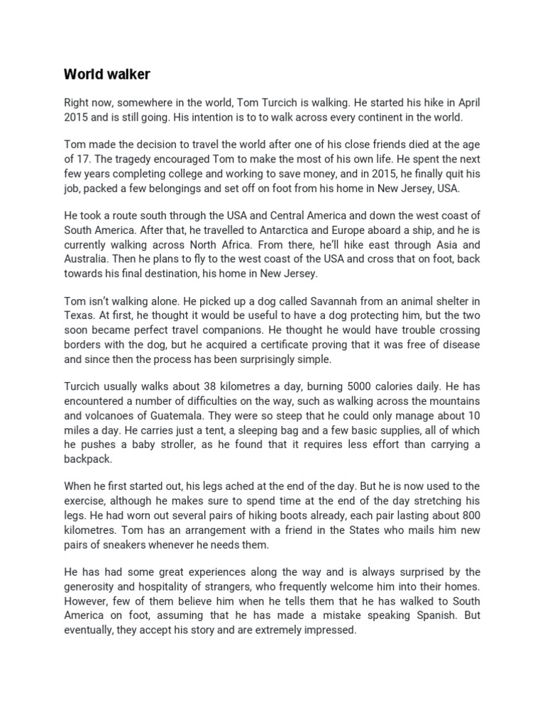 World Walker B1-2 Reading | PDF | Hiking