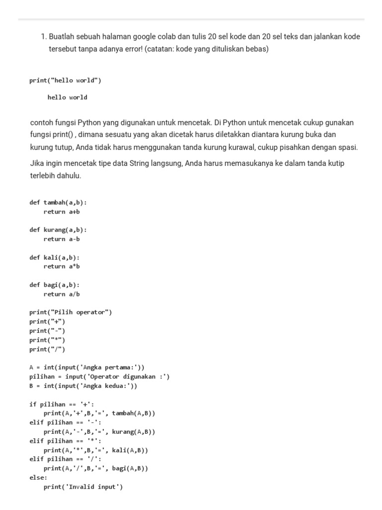 Labsheet1.ipynb - Colaboratory | PDF