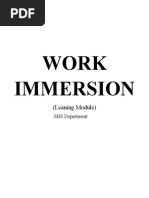 Work Immersion-Module 1 | PDF | Curriculum | Learning