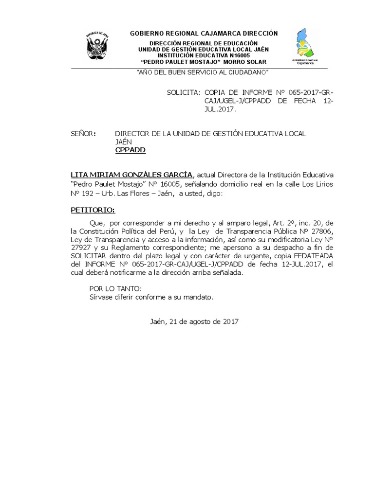 Solicita Copia Informe | PDF