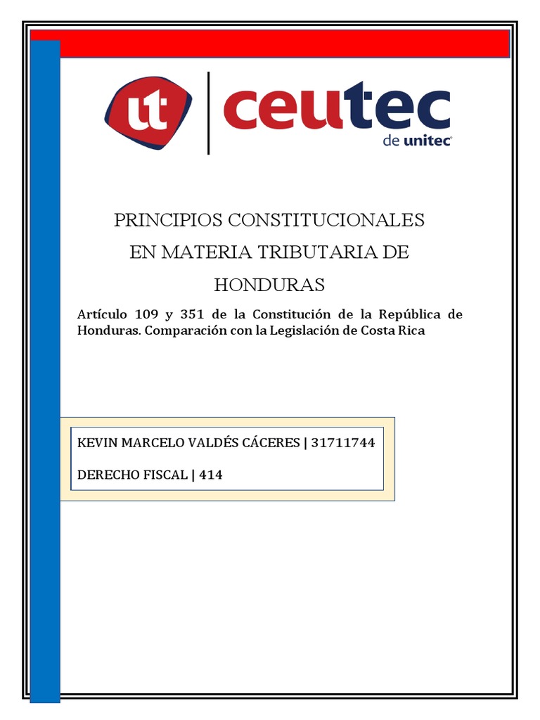 Principios Constitucionales en Materia Tributaria | PDF | Impuestos ...