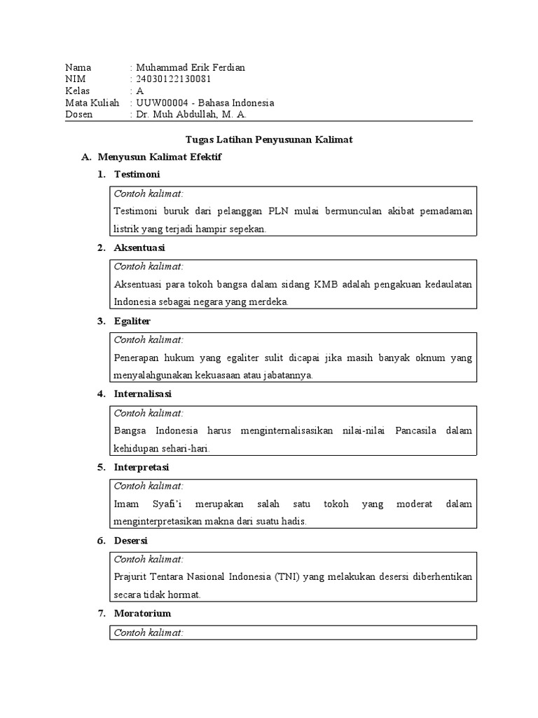 Kimia A - Muhammad Erik Ferdian - 24030122130081 - Latihan Penyusunan ...