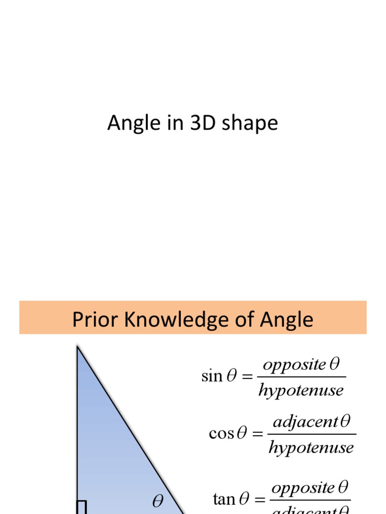 3D Space-Angle Stu. | PDF | Trigonometry | Combinatorics