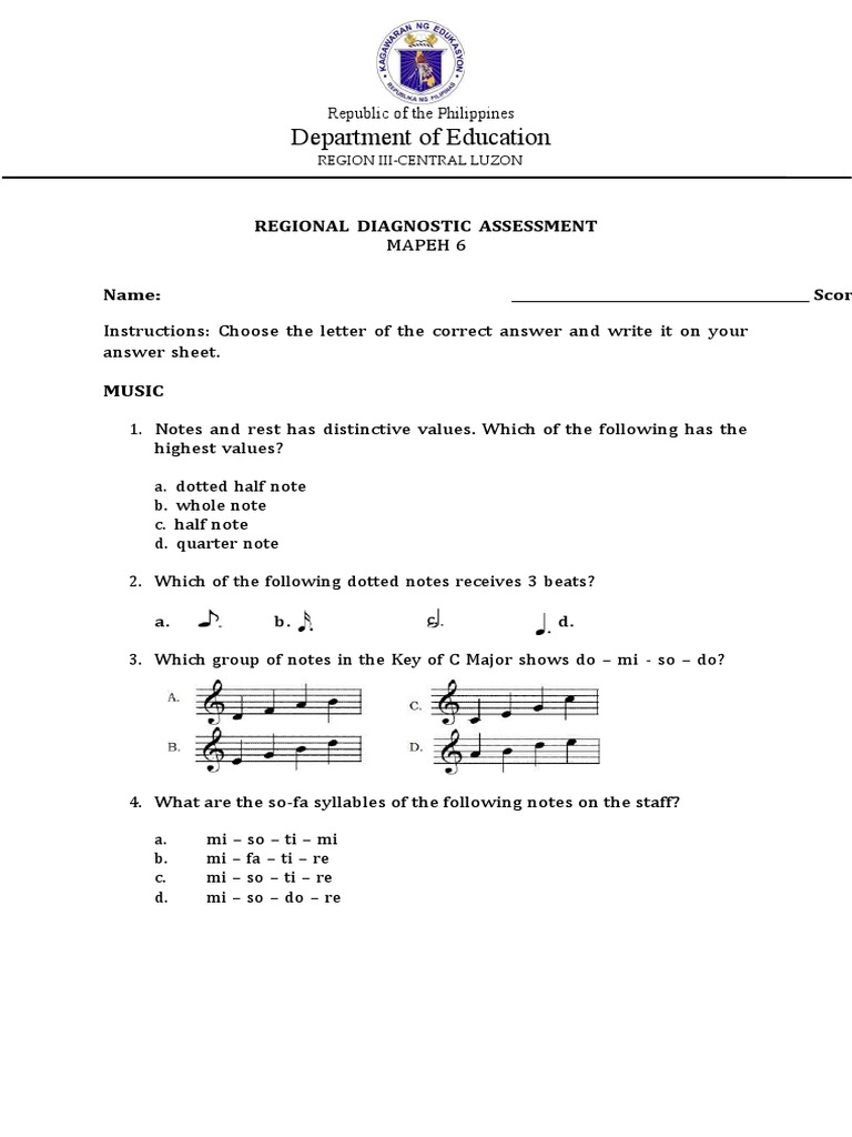 Grade 6 MAPEH Assessment Tool FINAL | PDF | Physical Fitness | Obesity