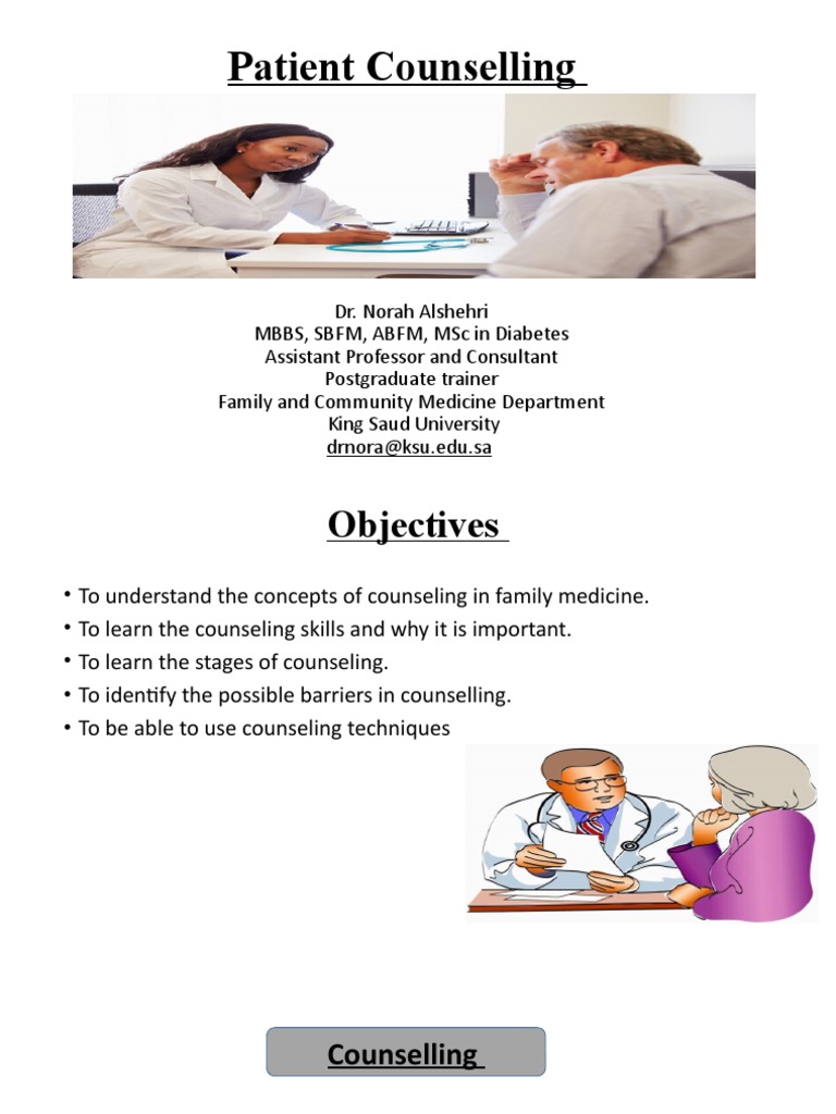 Patient Counselling Techniques and Stages | PDF | Nonverbal ...