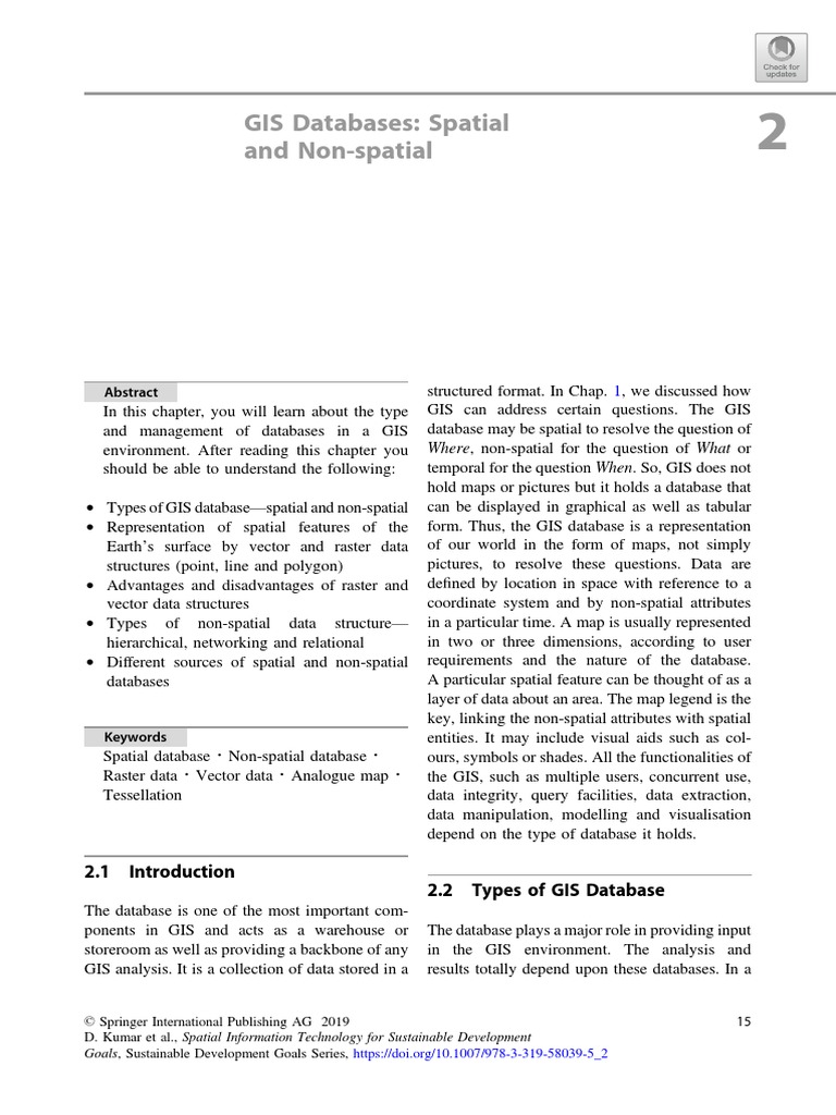 Unit 3 Gis Database Spatil Raster Vecctor And Non Spatial Pdf