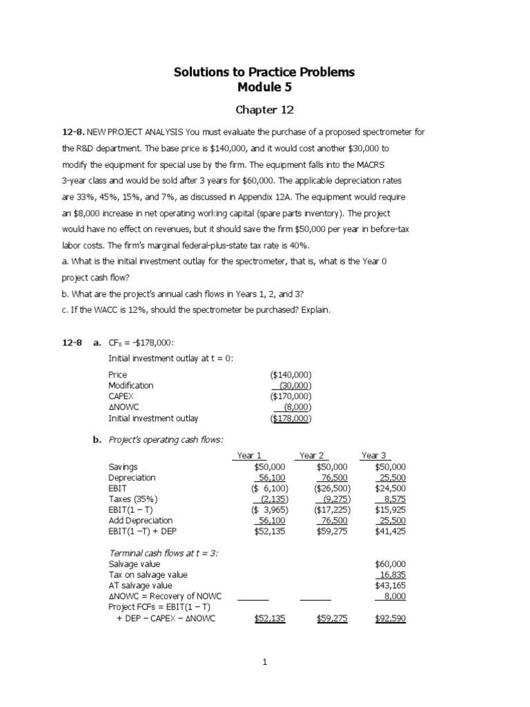 Solutions PracProblems Visit 4 | PDF | Capital Budgeting | Net Present ...