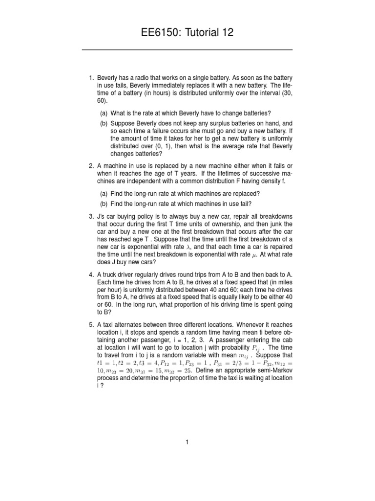 Tutorial 11 | PDF | Statistics | Probability Theory