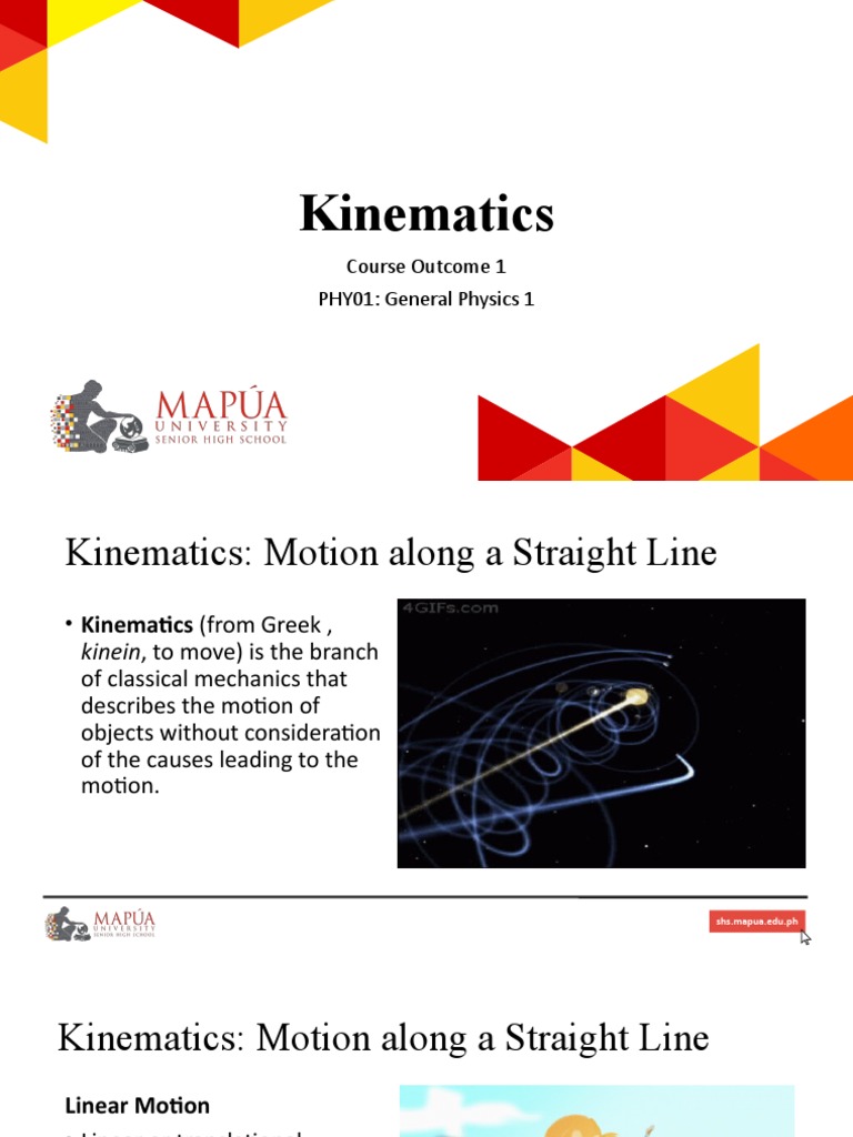 Kinematics: Motion in a Straight Line | PDF | Kinematics | Velocity