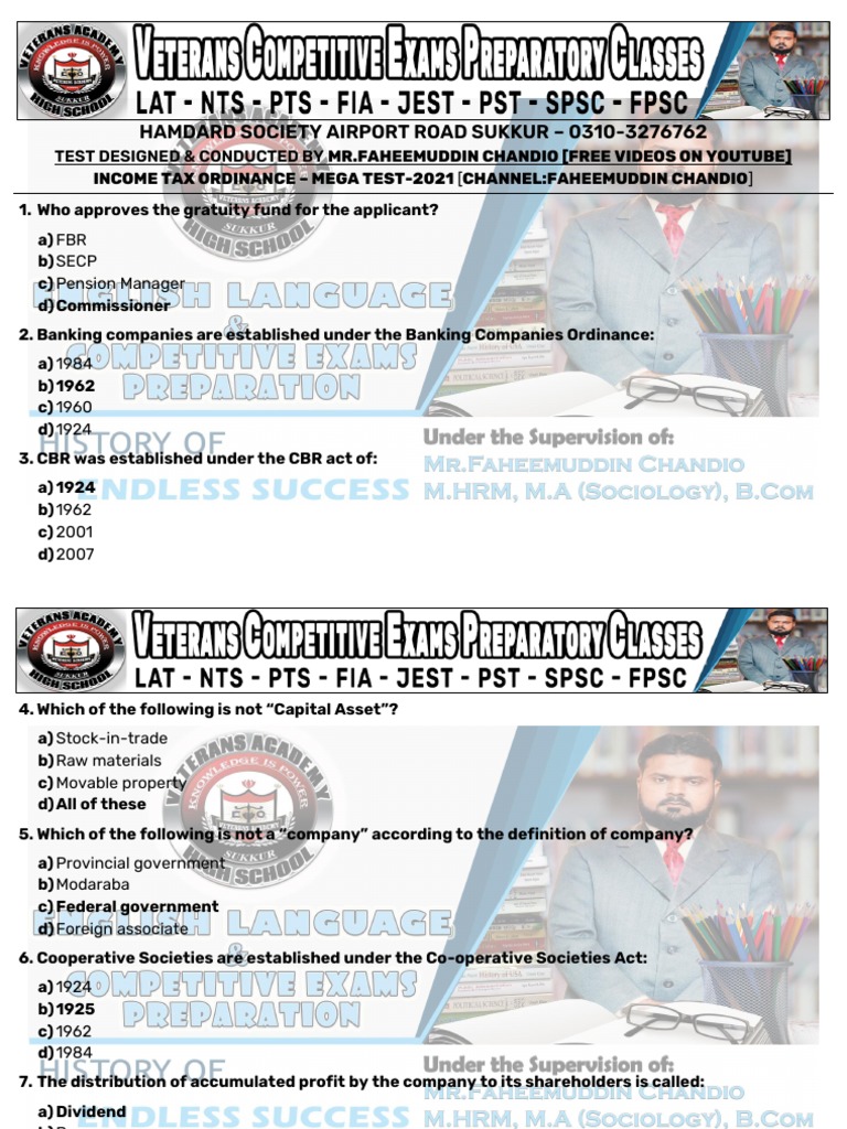 Mega Test PDF | Download Free PDF | Cost Of Living | Taxes