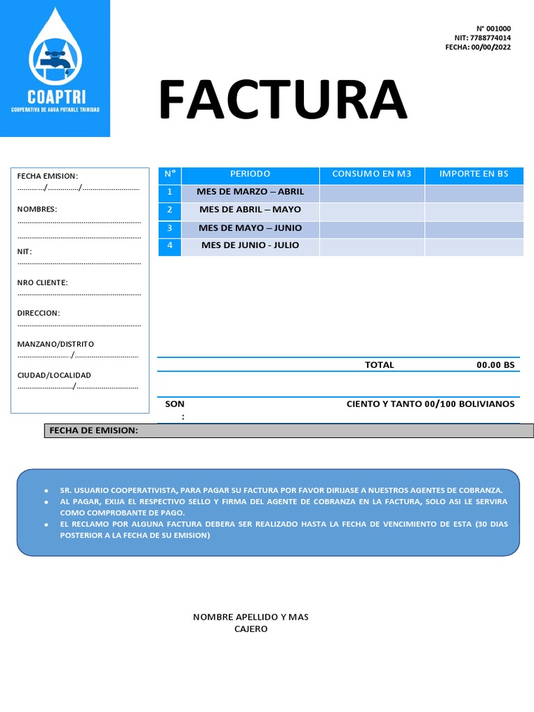 Factura de Consumo de Agua 2022 | PDF | Finanzas y dinero