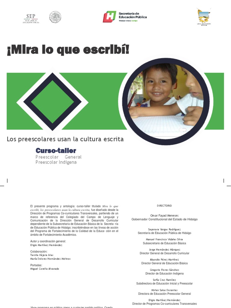 ¡Mira lo que escribí! Los preescolares usan la cultura escrita | PDF ...