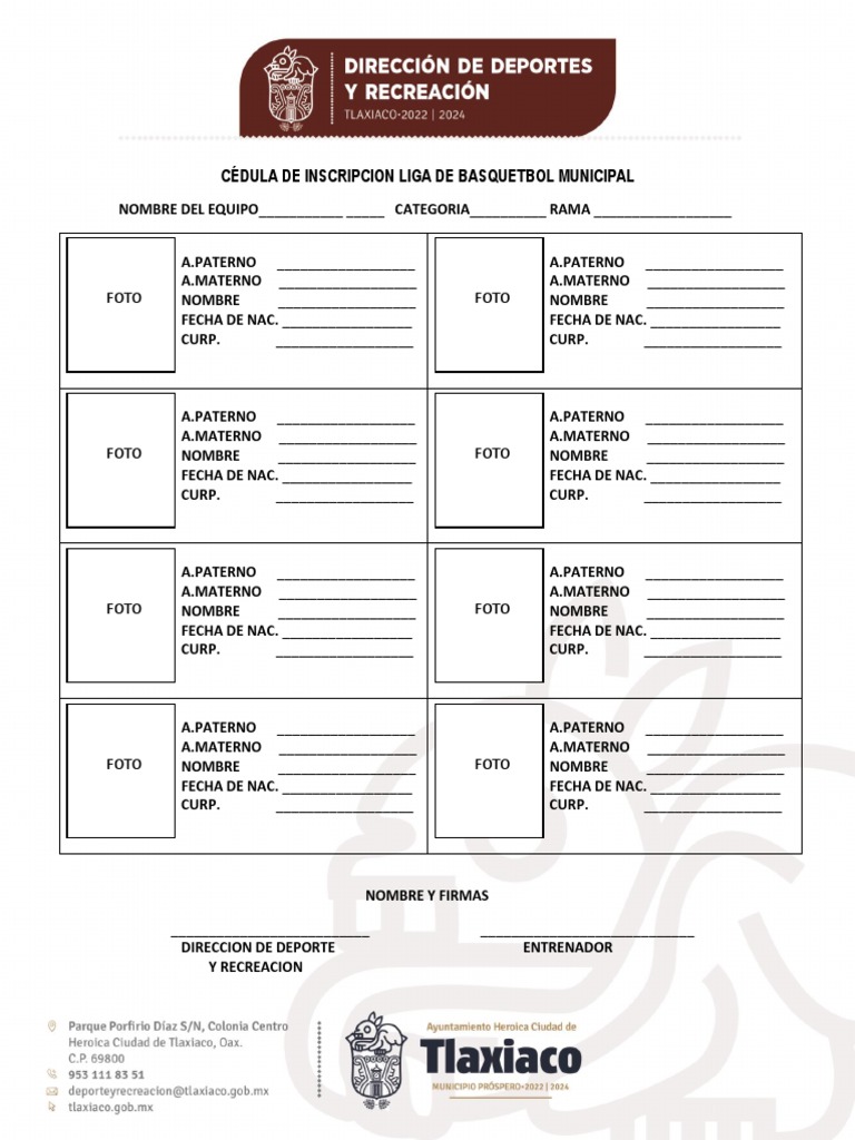 Cedula de Basquetbol 120422 | PDF