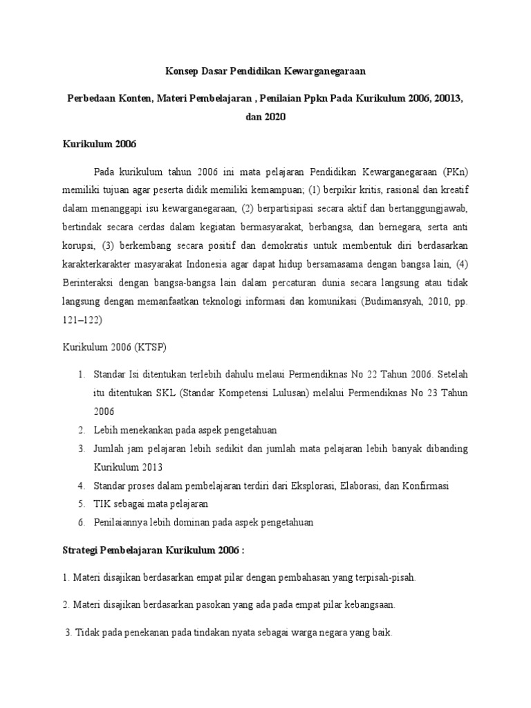 Konsep Dasar Pendidikan Kewarganegaraan Tugas 2 | PDF