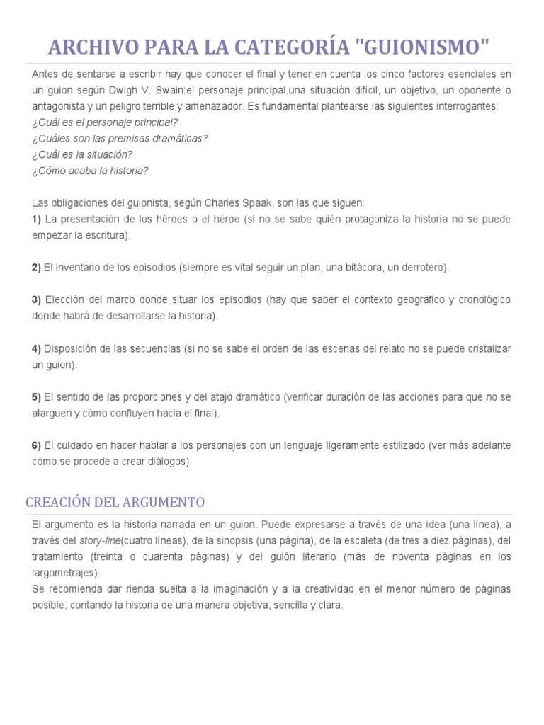 CÓMO ESCRIBIR UN GUION DE CINE O TELEVISIÓN | PDF | Guión