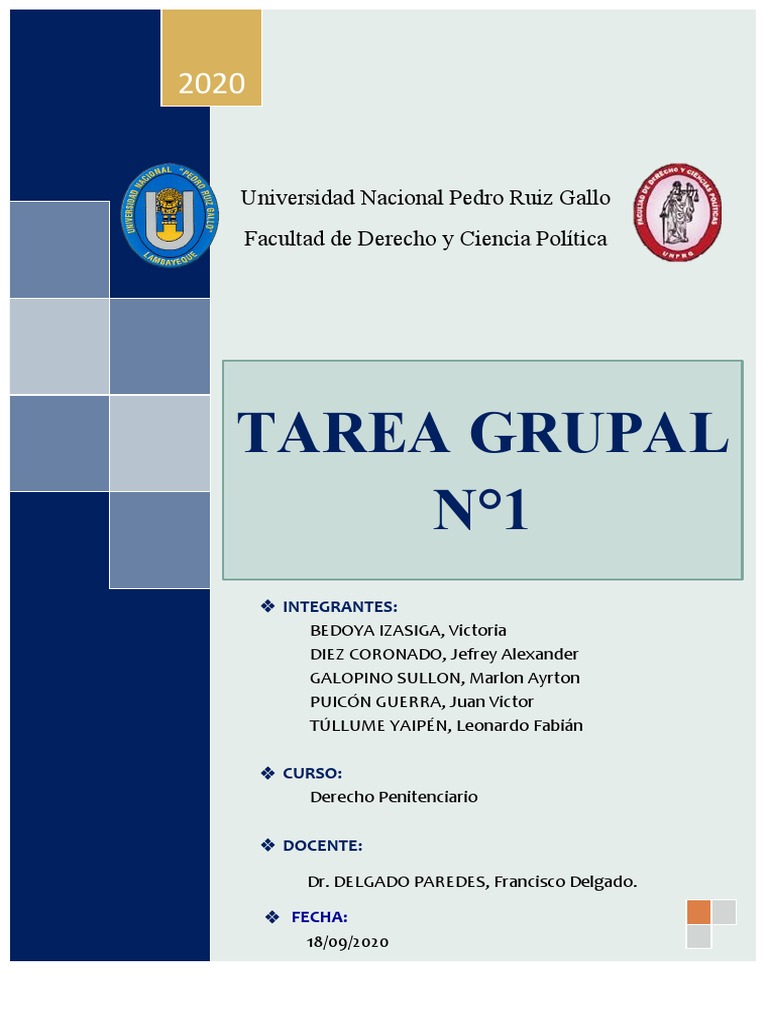 Trabajo Grupal #1 Penitenciario | PDF | Correcciones | Prisión