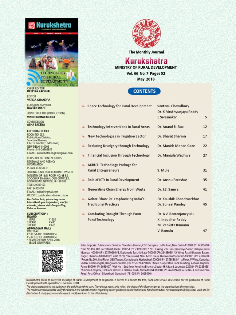 Kurukshetra May 2018 | PDF | Geographic Information System