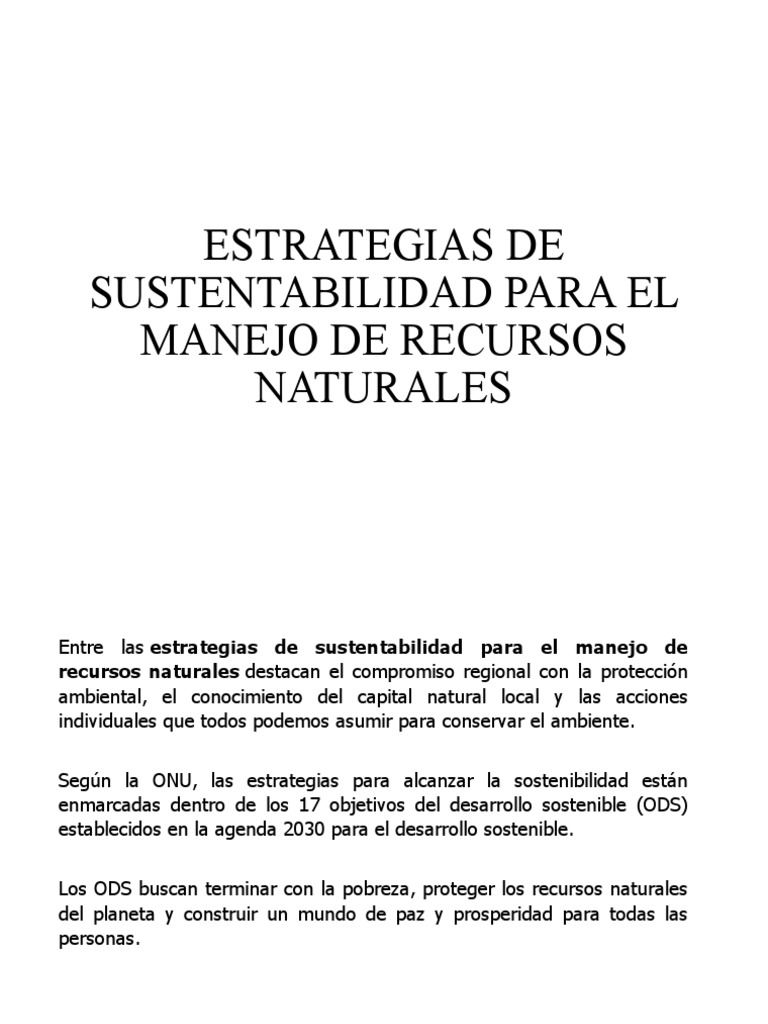 Estrategias De Sustentabilidad Para El Manejo De Recursos Descargar