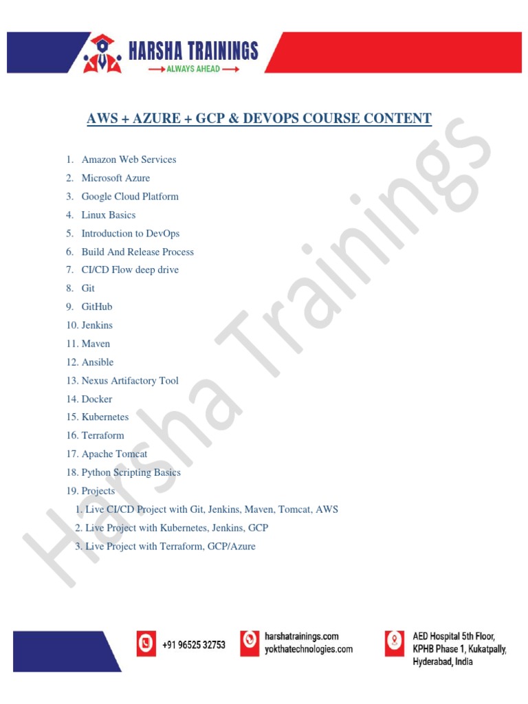 AWS+DEVOPS-Course-Content V1.3 | PDF | Cloud Computing | Microsoft Azure