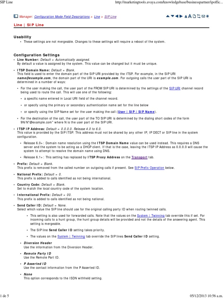 SIP Line Detail | PDF | Session Initiation Protocol | Domain Name System