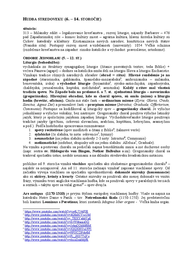 Hudba Stredoveku HDU | PDF