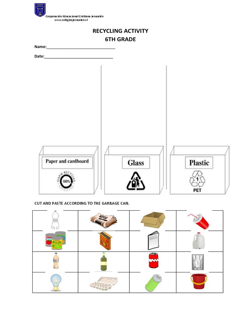 6th Grade RECYCLE ACTIVITY | PDF