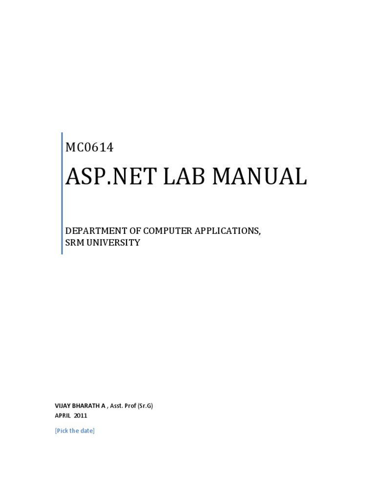 Department of Computer Applications, SRM University: VIJAY BHARATH A, Asst. Prof (SR.G) | PDF ...