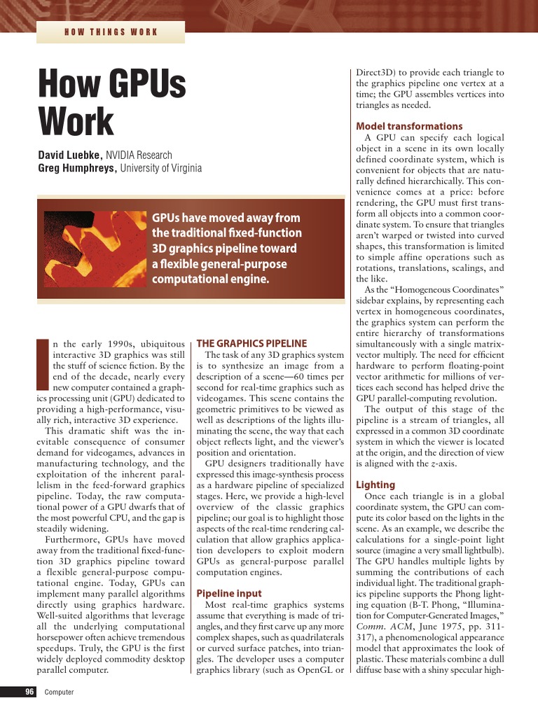 How Gpus Work | PDF | Shader | Graphics Processing Unit