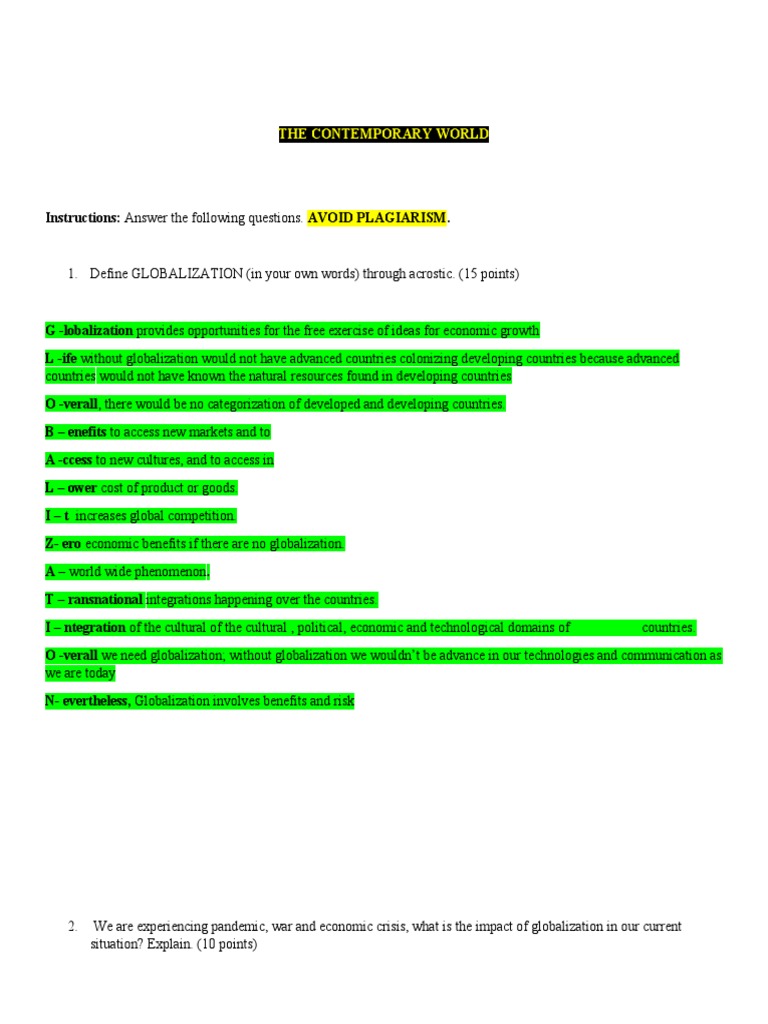 Define GLOBALIZATION | PDF | Globalization | Developing Country