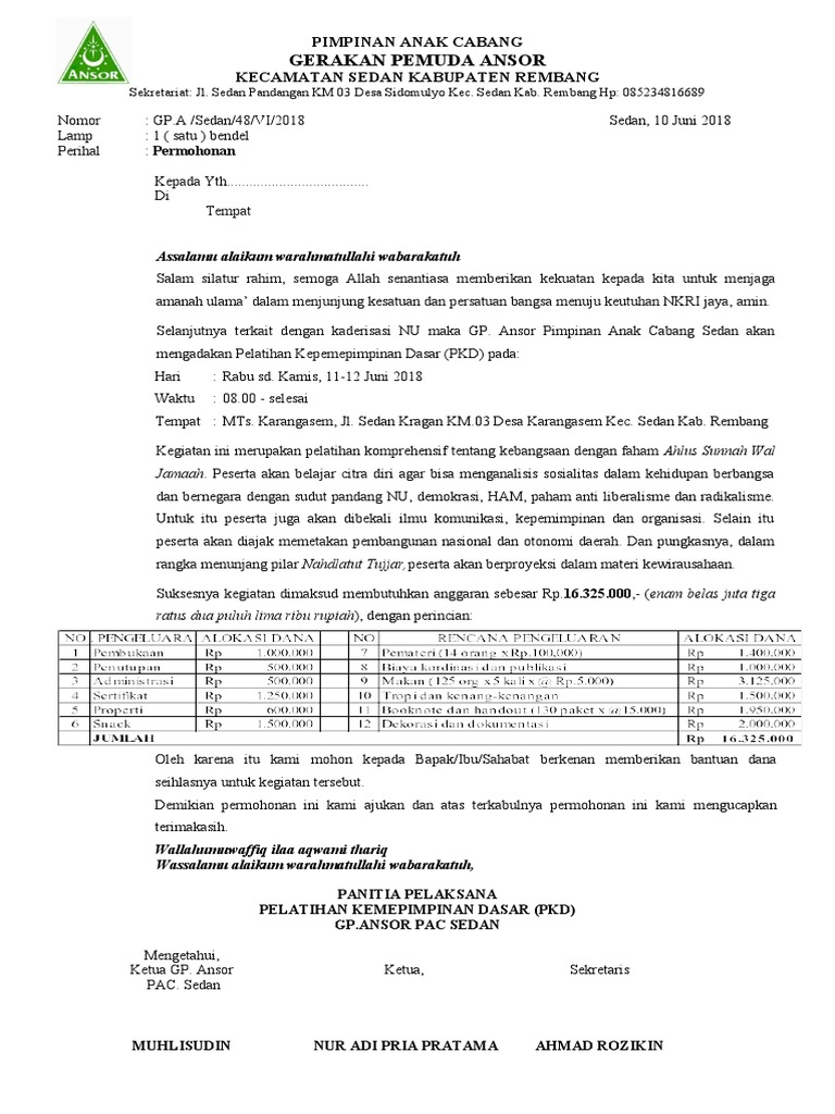 Proposal 1 Lembar (Narik Sumbangan) | PDF