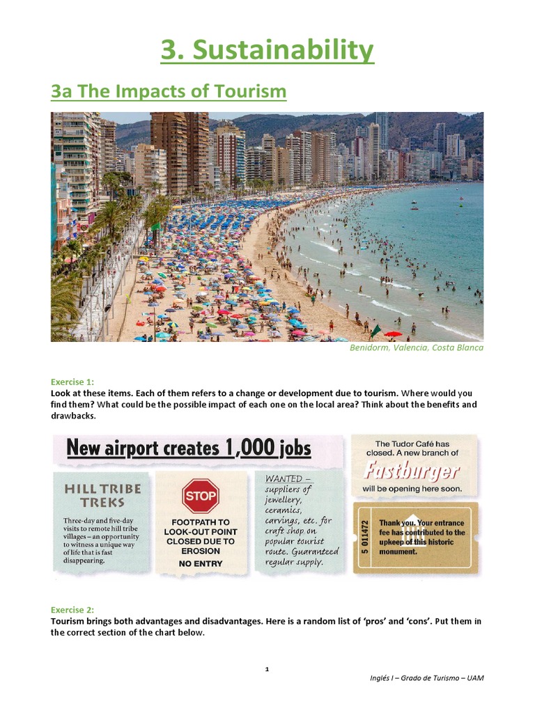 Ingles I - 3 Sustainability | PDF | Tourism | Linguistics