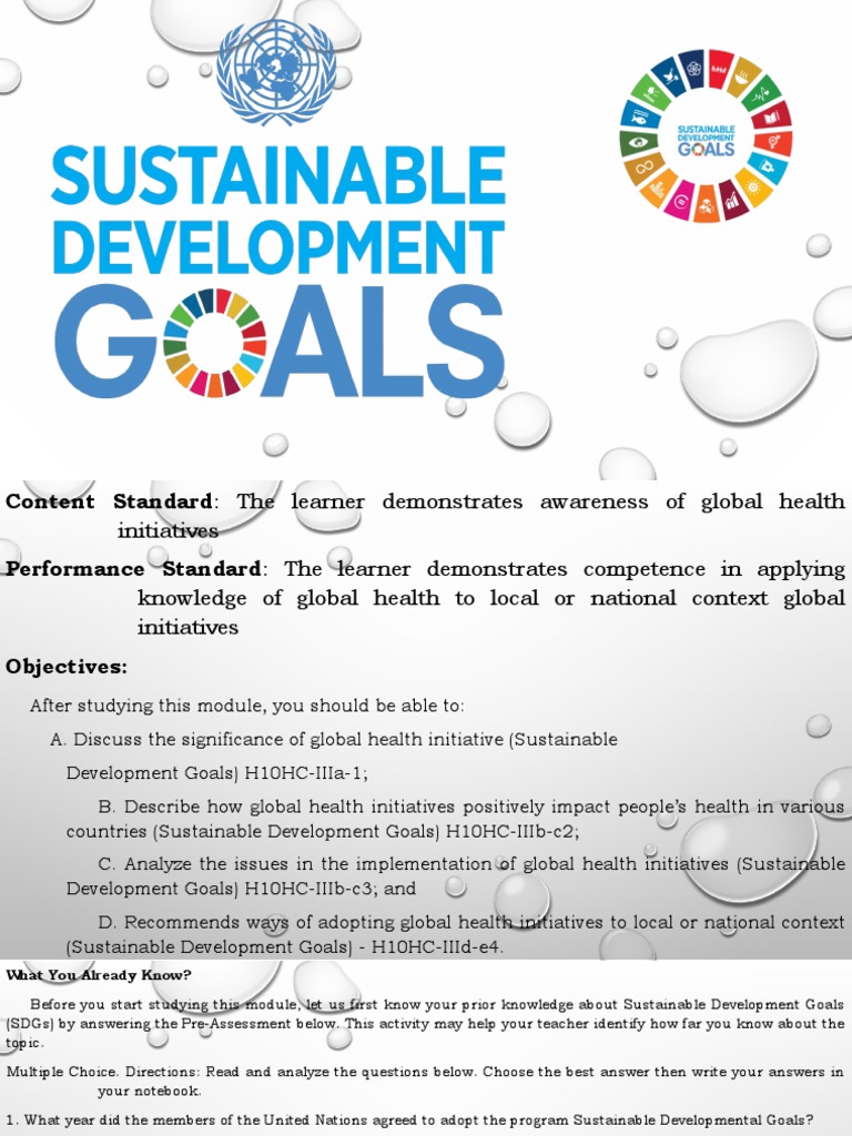 SDG | PDF | Sustainability | Millennium Development Goals