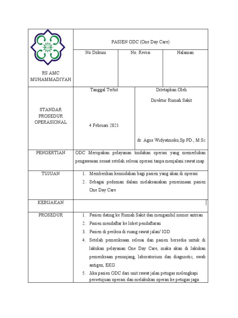 Sop Odc | PDF | Pengembangan Diri | Sains & Matematika