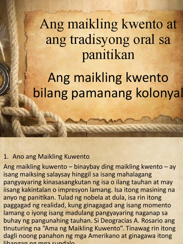 Ang Maikling Kwento at Tradisyong Oral | PDF