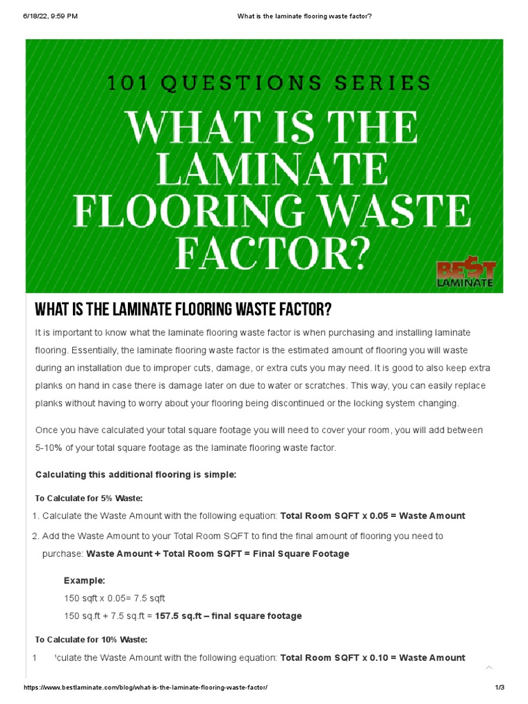 Calculating Laminate Flooring Waste Factor | PDF | Flooring | Building ...