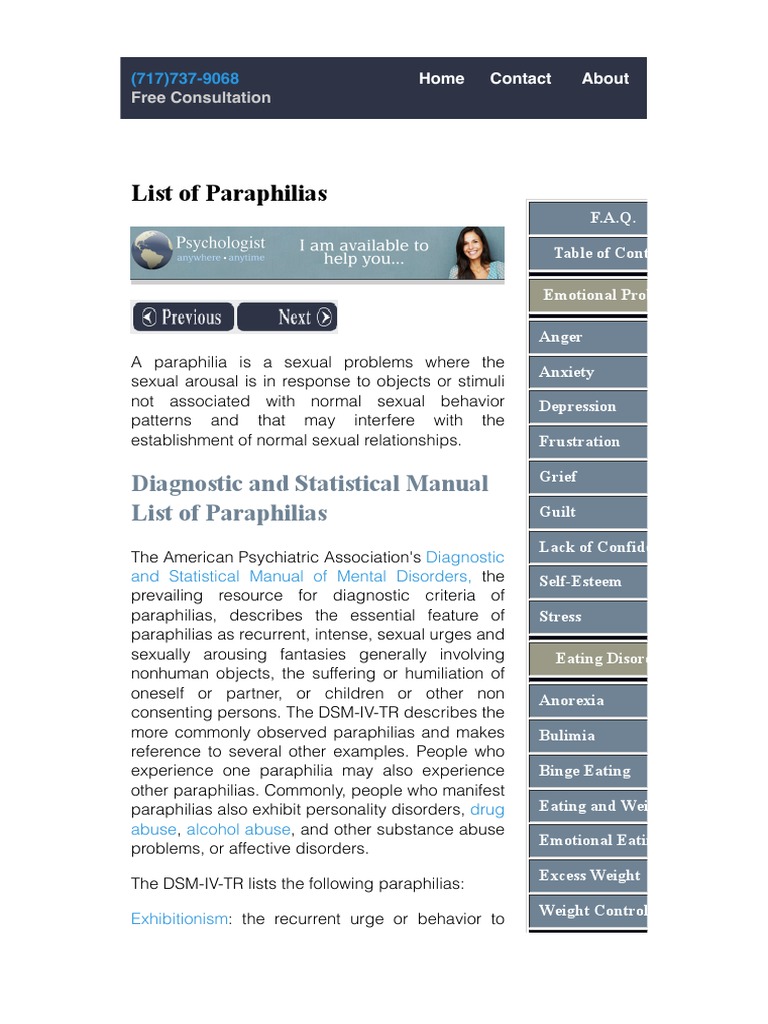 List of Paraphilias | Download Free PDF | Sexual Fetishism | Pedophilia