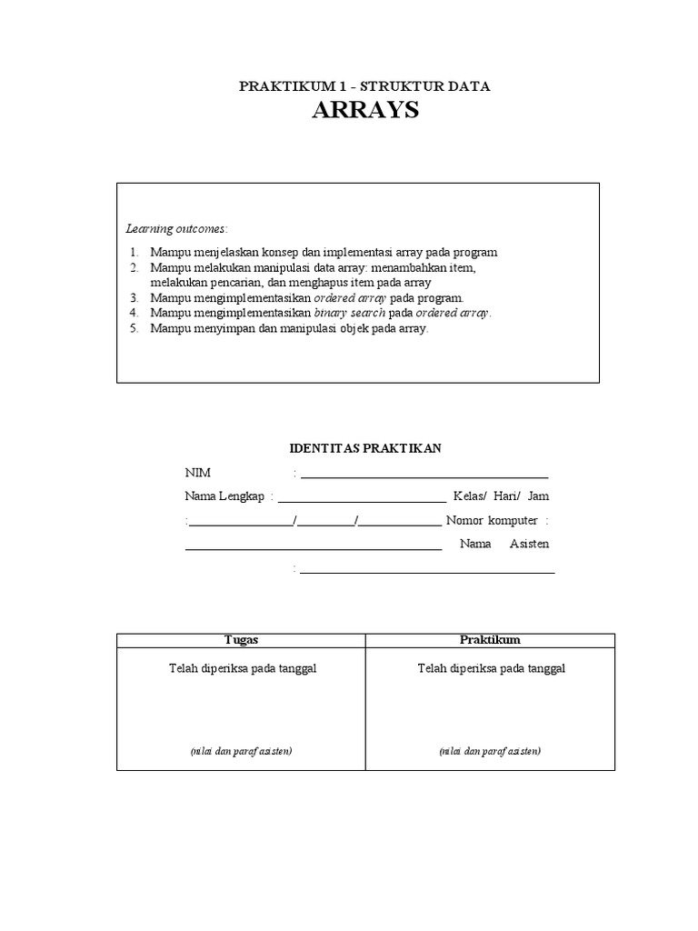 Modul 1 Arrays | PDF