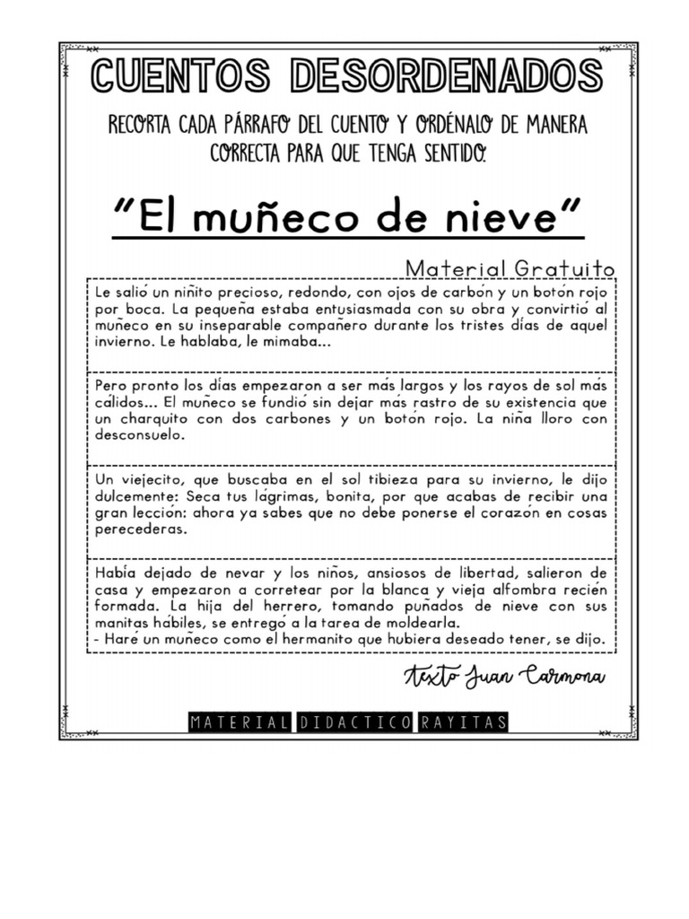 el muñeco de nieve vanidoso | PDF