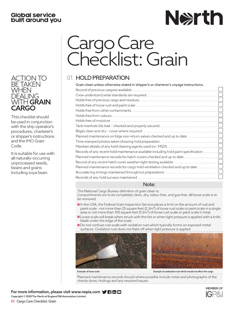 Cargo Care Checklist Grain | PDF | Cargo