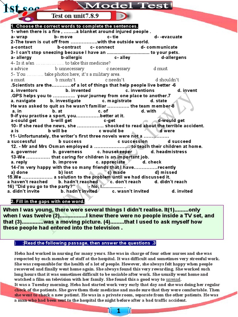 Unit 7.8.9 | PDF | Patient | Hospital