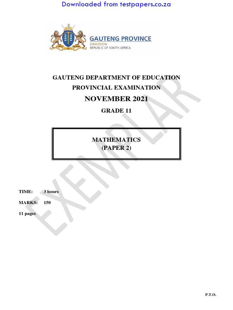 Grade 11 Mathematics Paper 2 - Nov 2021 | PDF | Sphere | Geometry