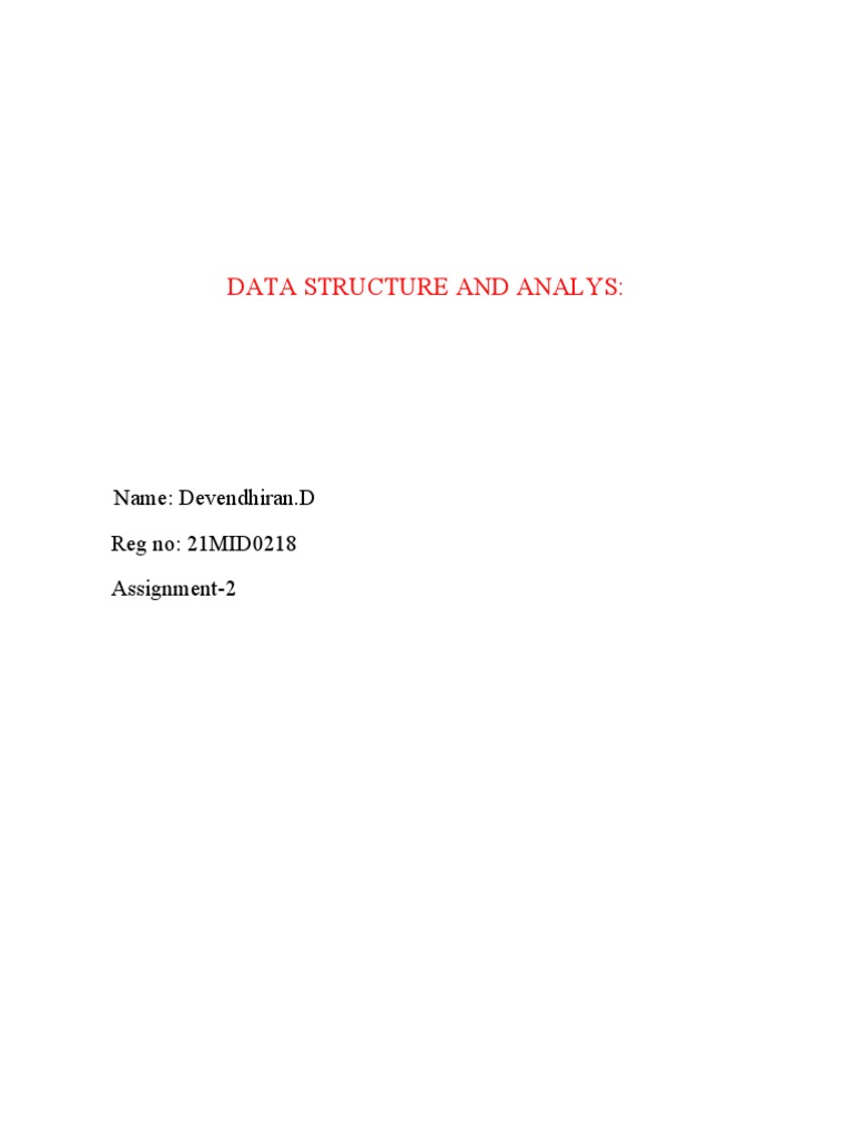 Dsa Assignment 2 | PDF | Algorithms And Data Structures | Computer ... Dsa Assignment 2 | PDF | Algorithms And Data Structures | Computer ...