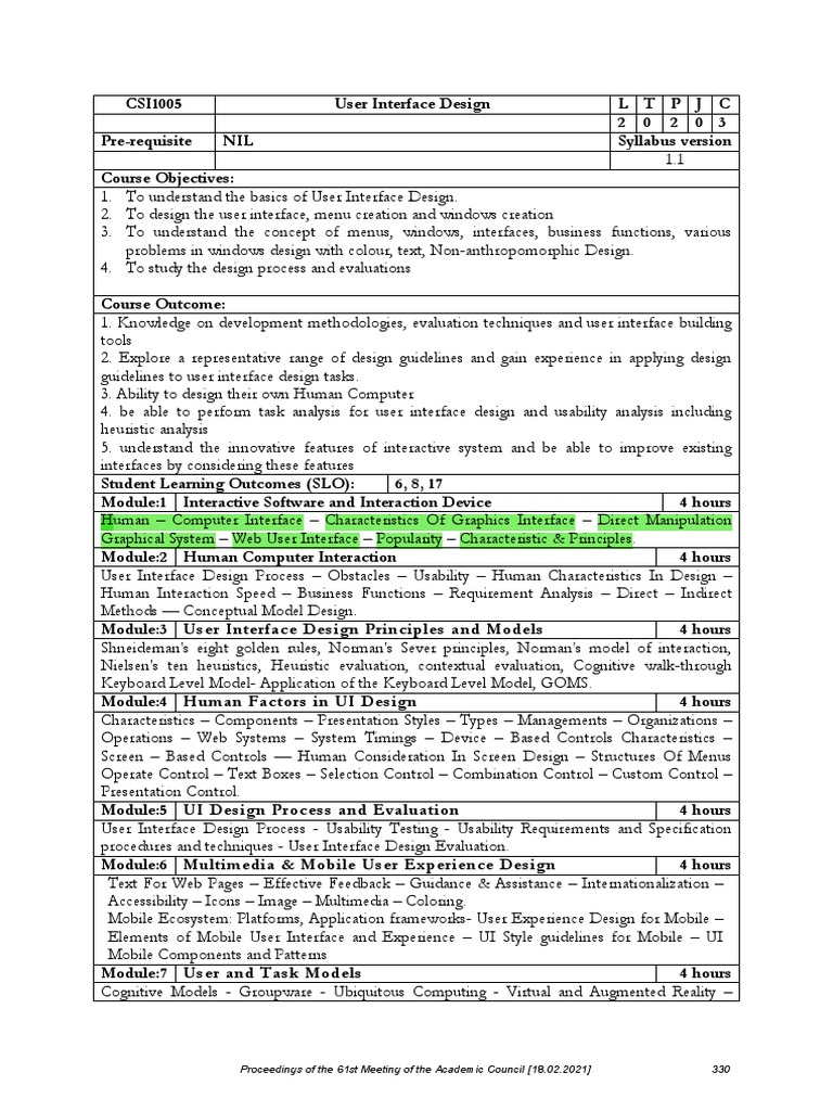 Csi1005 User Interface Design | PDF | User Interface | Graphical User Interfaces