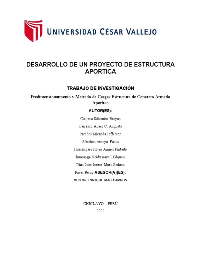 Informe Final Estructura y Cargas | PDF