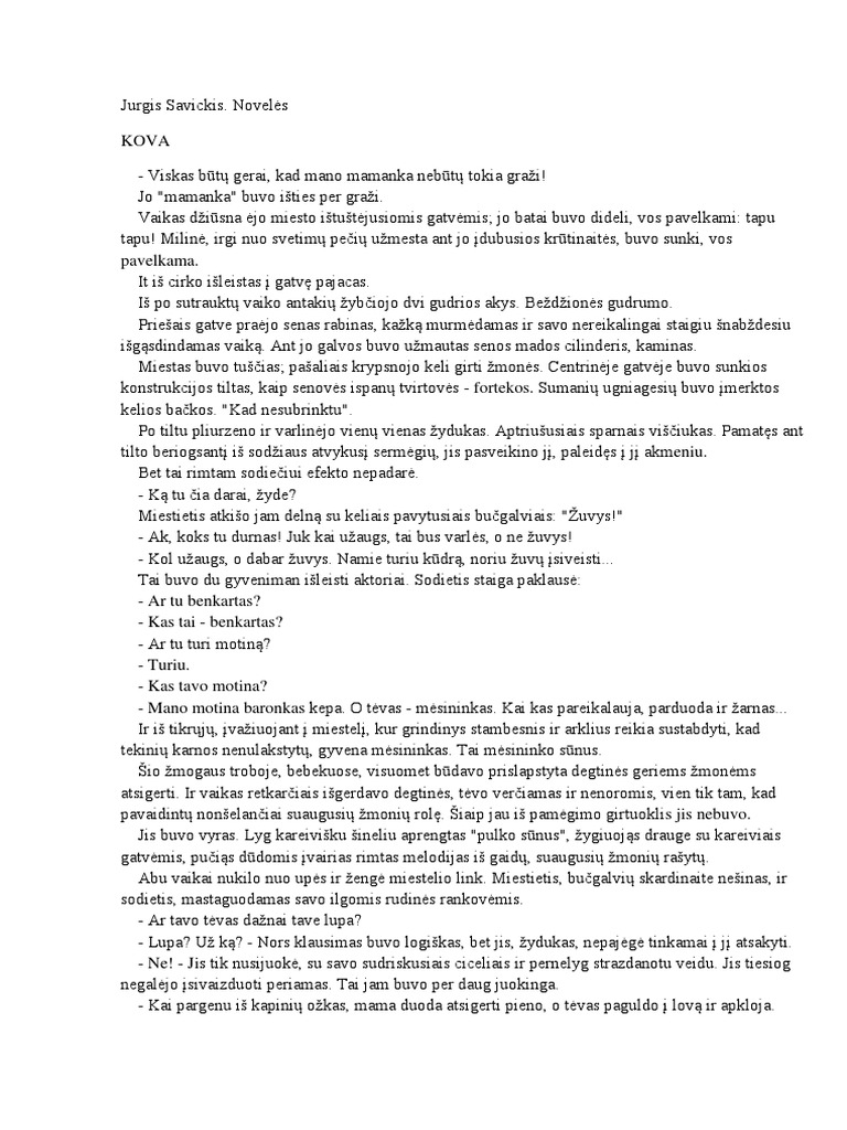 Jurgis Savickis Noveles | PDF