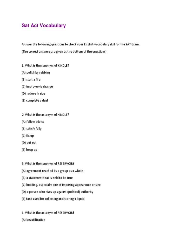 Sat Act Vocabulary | PDF | Microbiology