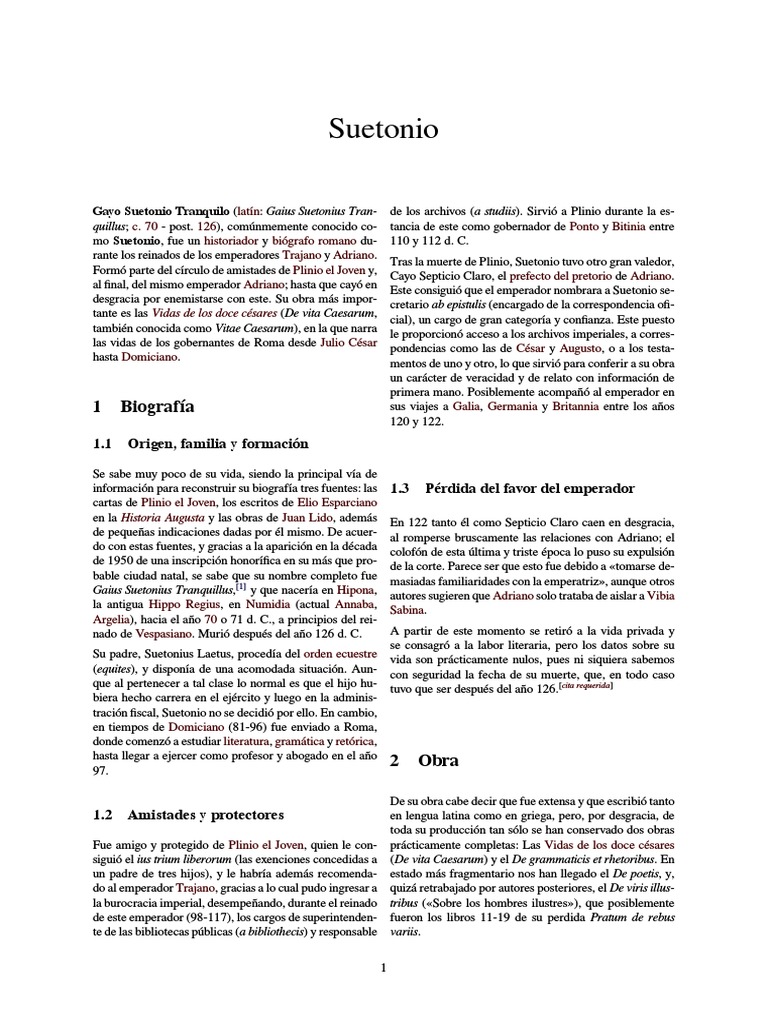 Suetonio | PDF | Suetonio | Antiguedad clasica